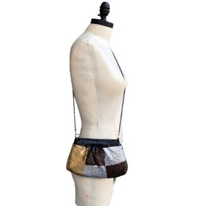 Vintage | Bags | Nwt Vintage Metal Mesh Metallic Color Block Check ...